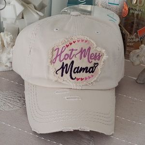 The Ivory Elephant | Accessories | Hot Mess Mama Baseball Cap Cream ...